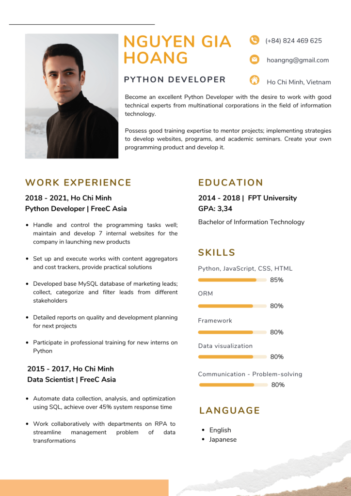 CV Python có gì? Cách viết CV Python chuẩn cho dân IT - freeC Blog